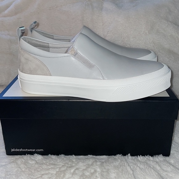 J/SLIDES | Shoes | Nwt Jslides Gia Light Grey Leather | Poshmark